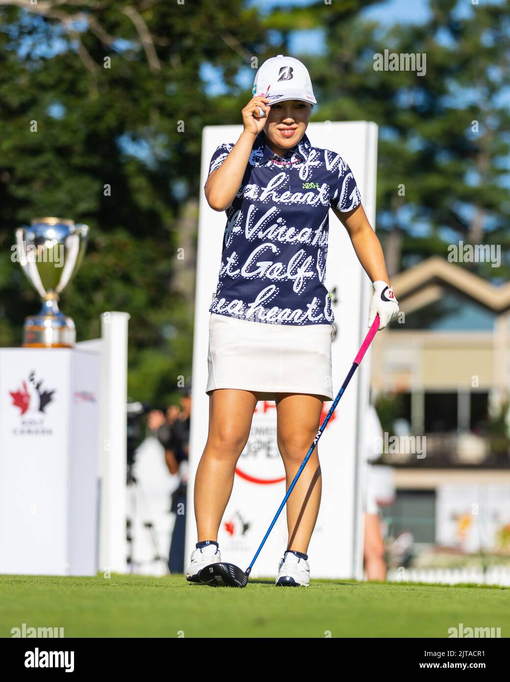 OTTAWA, ON - AUGUST 28: Ayaka Furue of Japan on the 1st hole tee during the final round of the ...