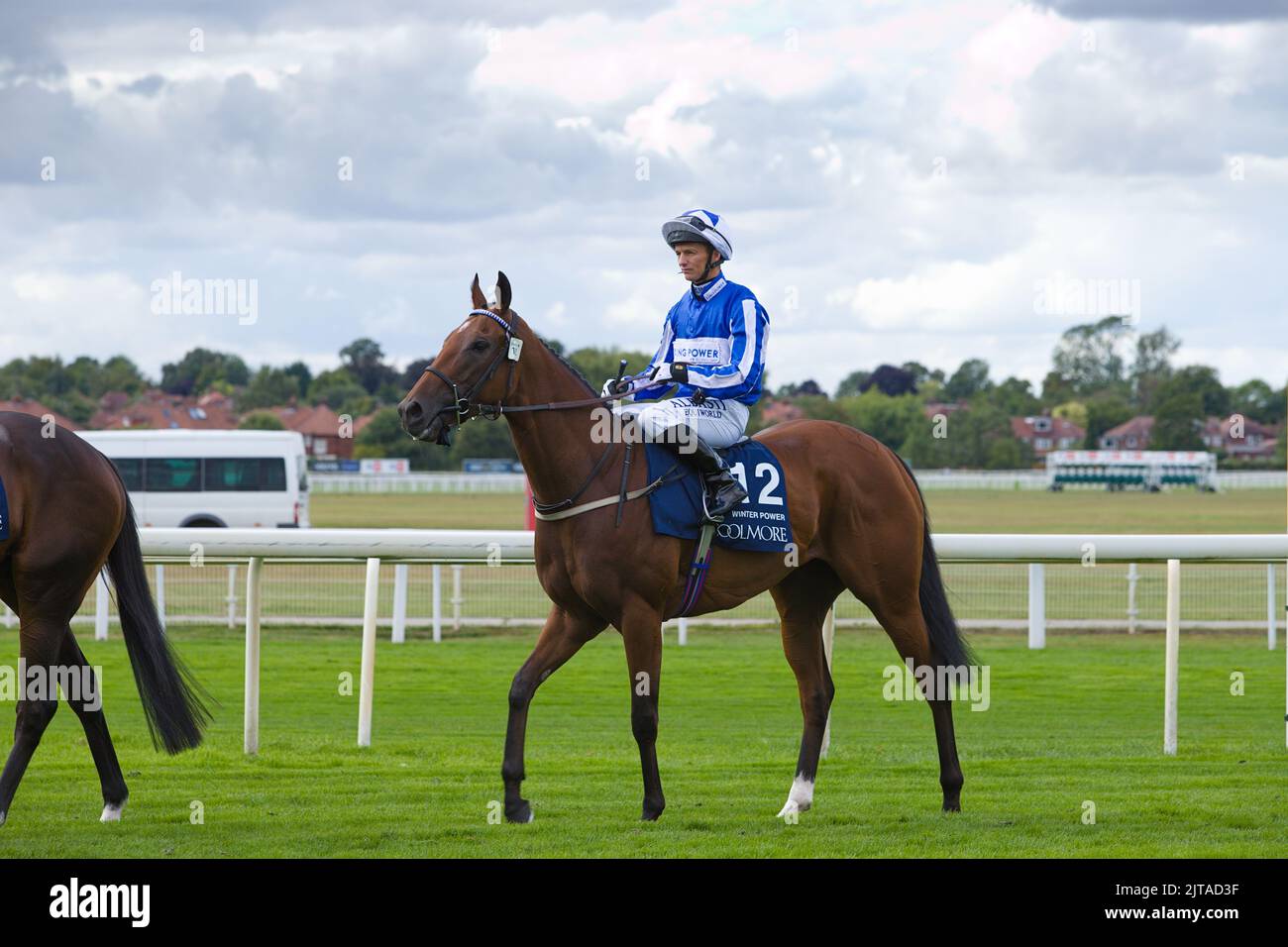 Jockey David Allan on Winter Power at York Races Stock Photo - Alamy