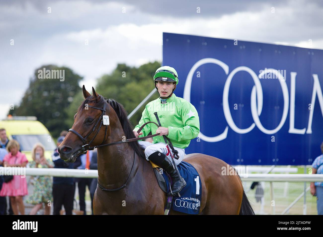 Jockey Rowan Scott on Acklam Express at York Races Stock Photo - Alamy