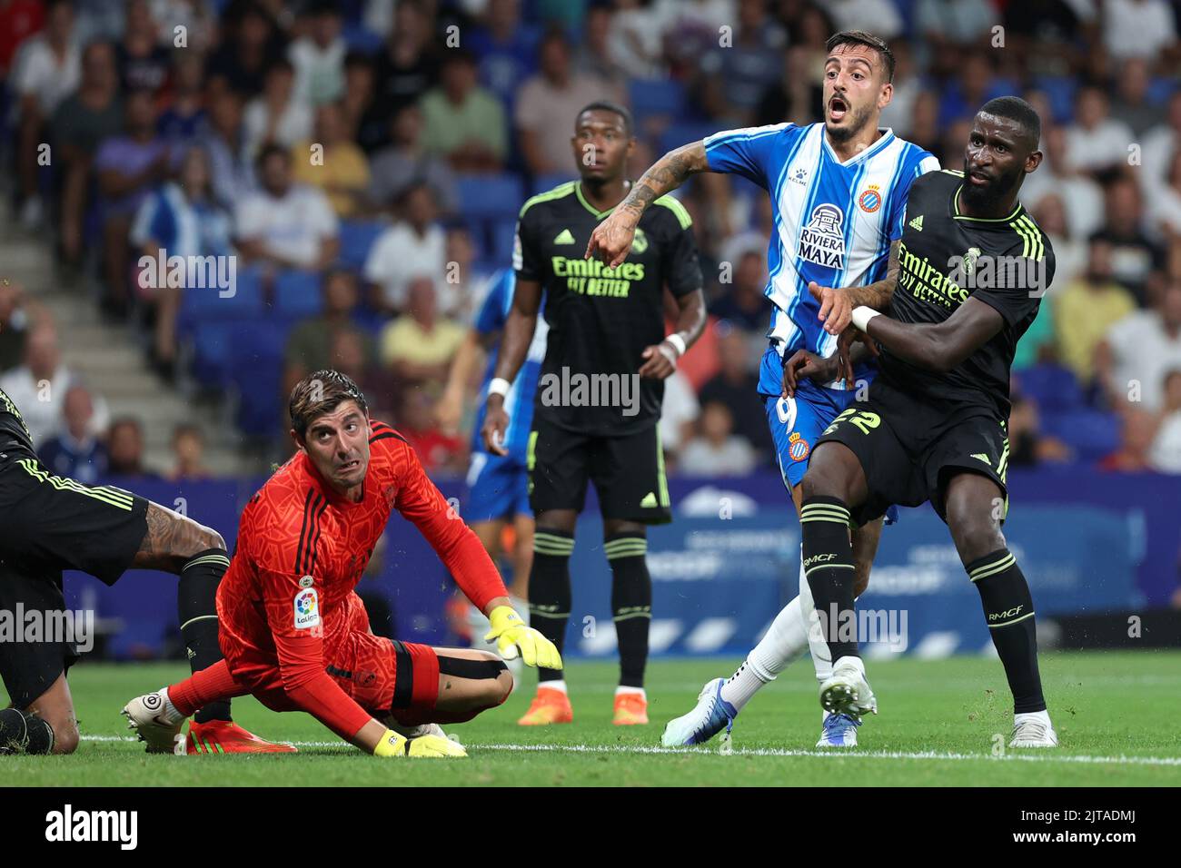 Cornella, Spain. 28/08/2022, Joselu of RCD Espanyol score a goal during ...