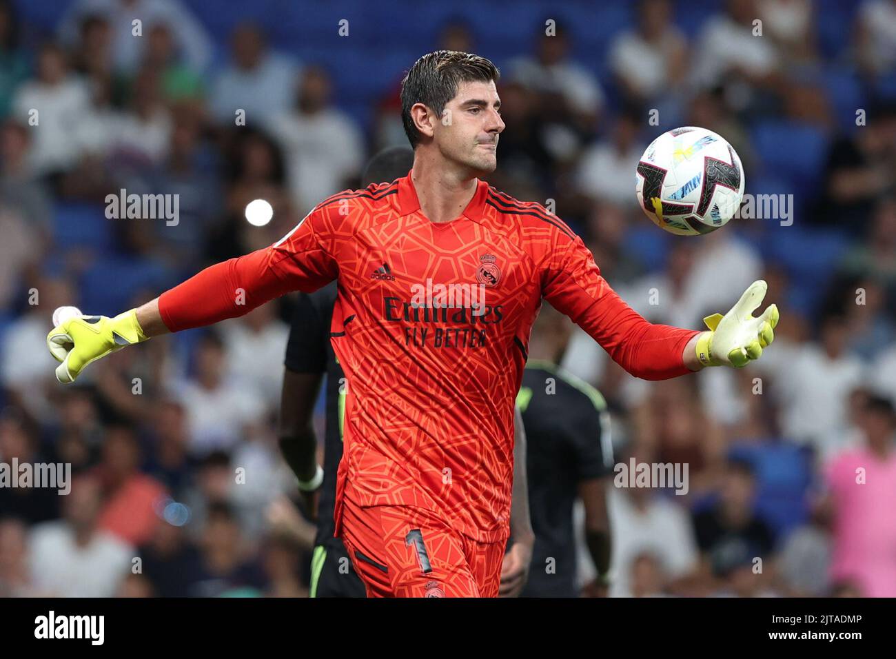 Cornella, Spain. 28/08/2022, Thibaut Courtois of Real Madrid during the ...