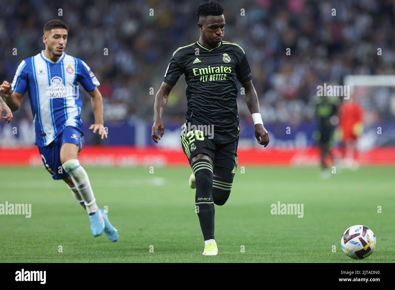Cornella, Spain. 28/08/2022, Vinicius Junior during the Liga match ...