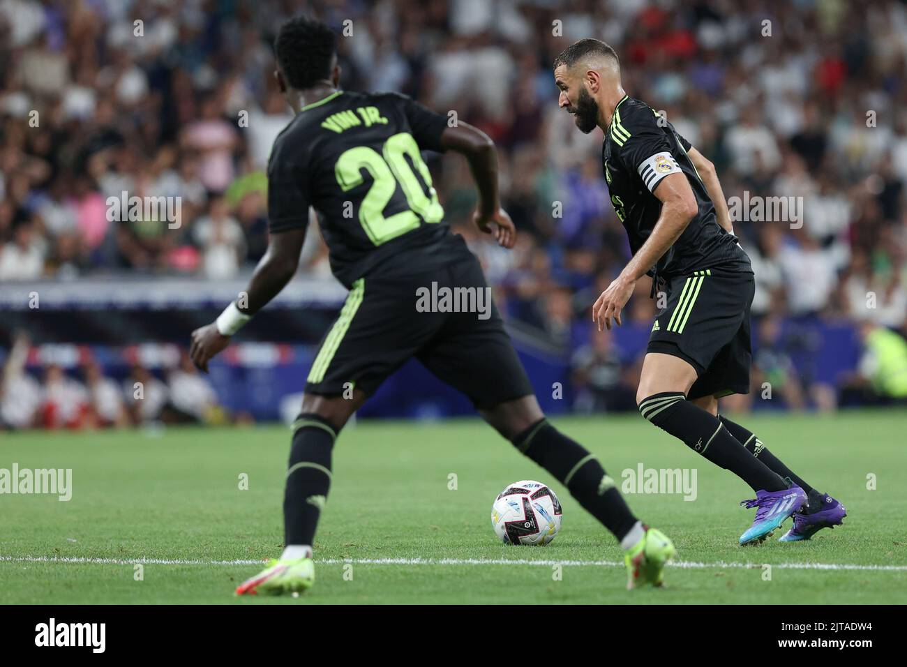 Cornella, Spain. 28/08/2022, Karim Benzema of Real Madrid during the ...