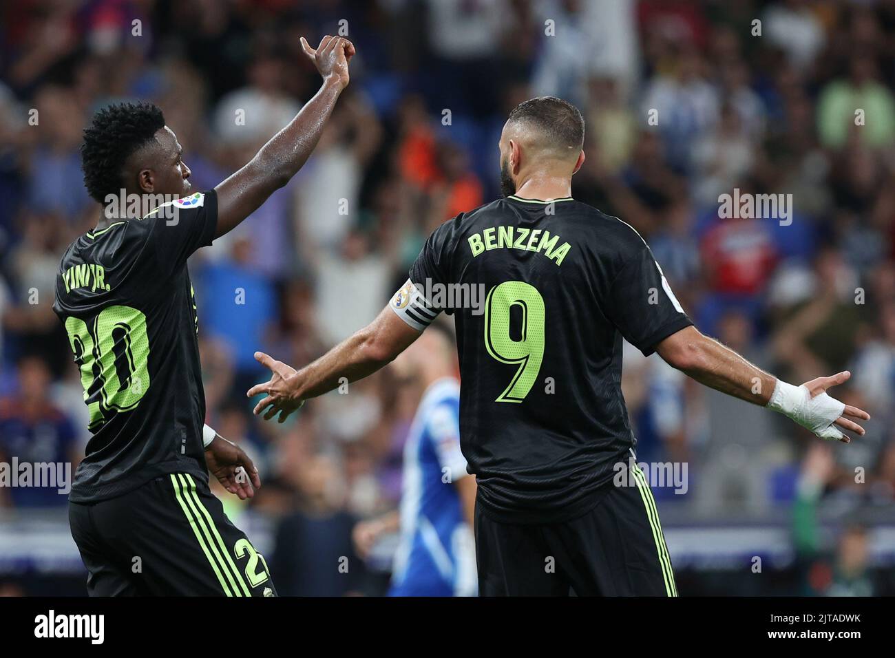 Cornella, Spain. 28/08/2022, Karim Benzema of Real Madrid during the ...