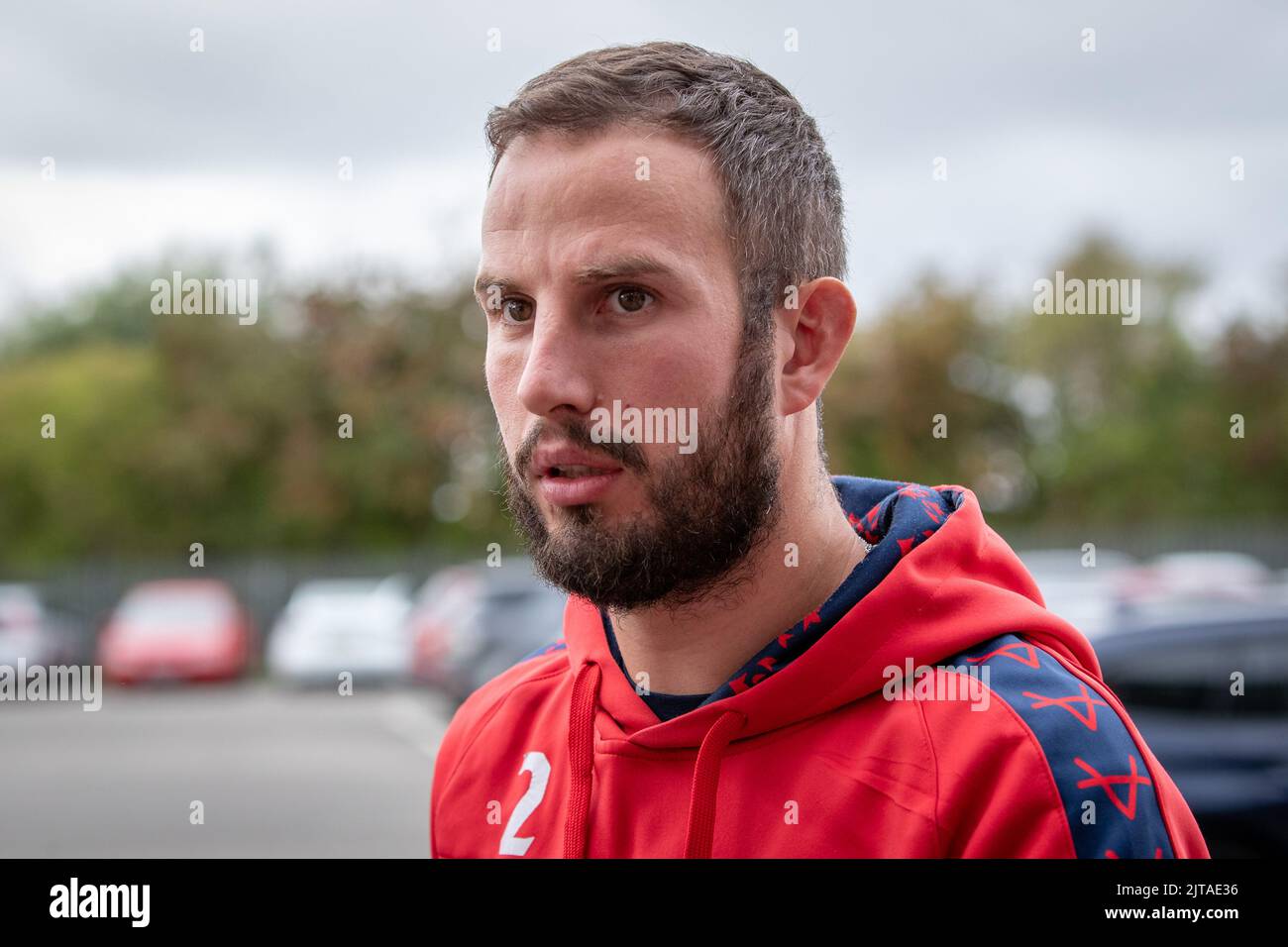 Ben Crooks #2 of Hull KR arrives at The Sewell Group Craven Park ...