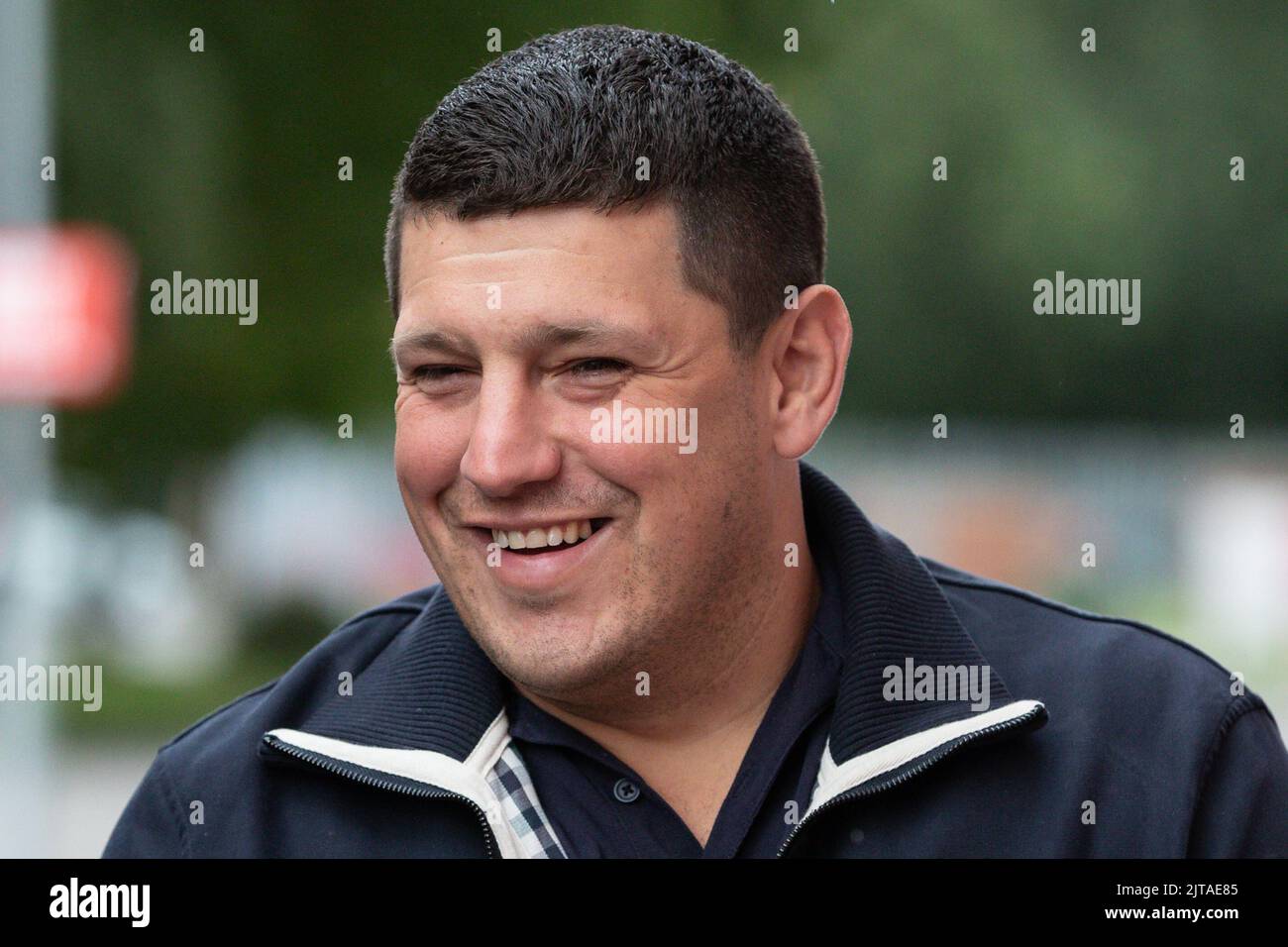 Matt Peet Head Coach of Wigan Warriors arrives at The Sewell Group ...