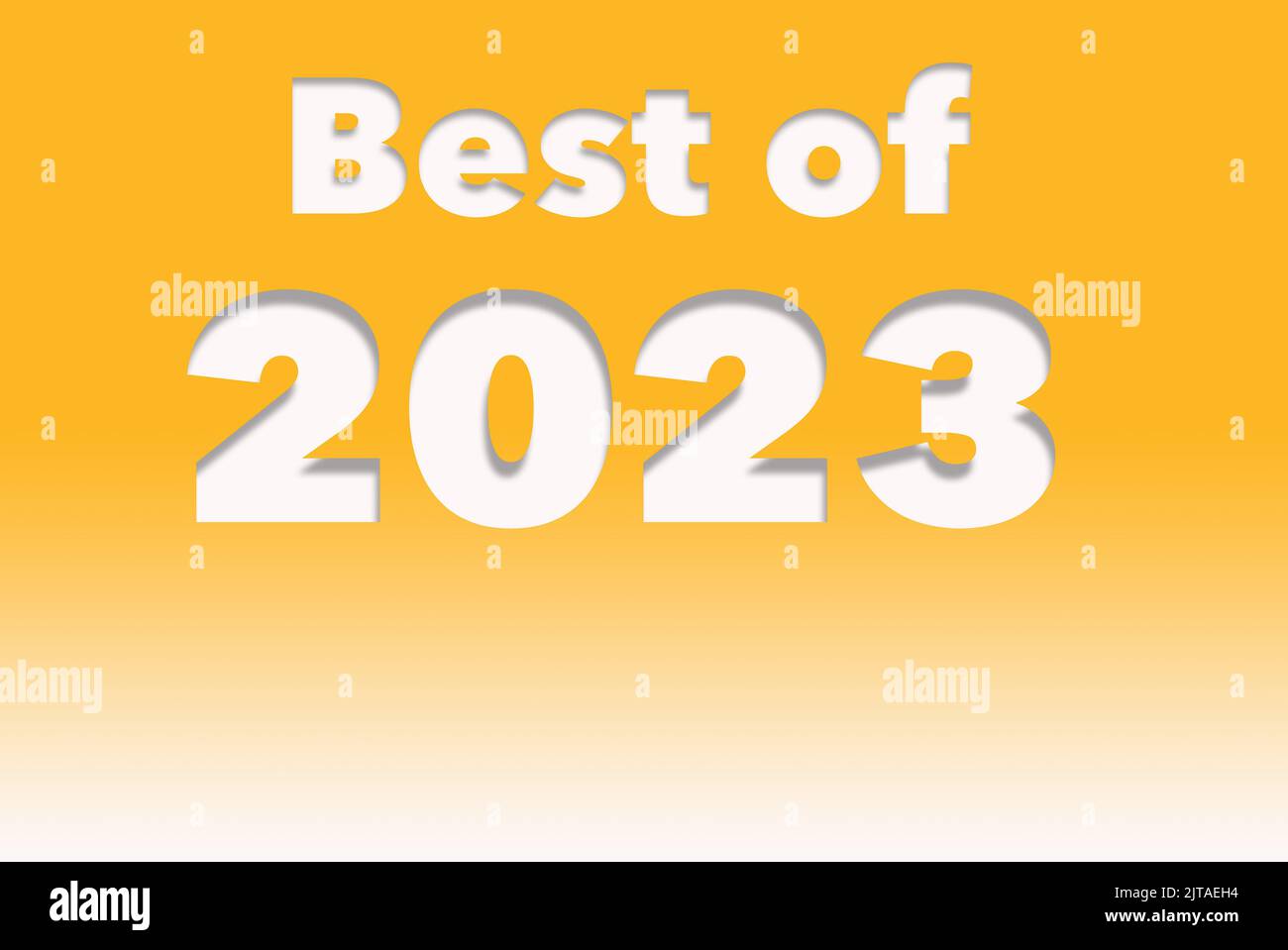 Here is a yellow sign with cutout letters announcing the best of 2023 ...