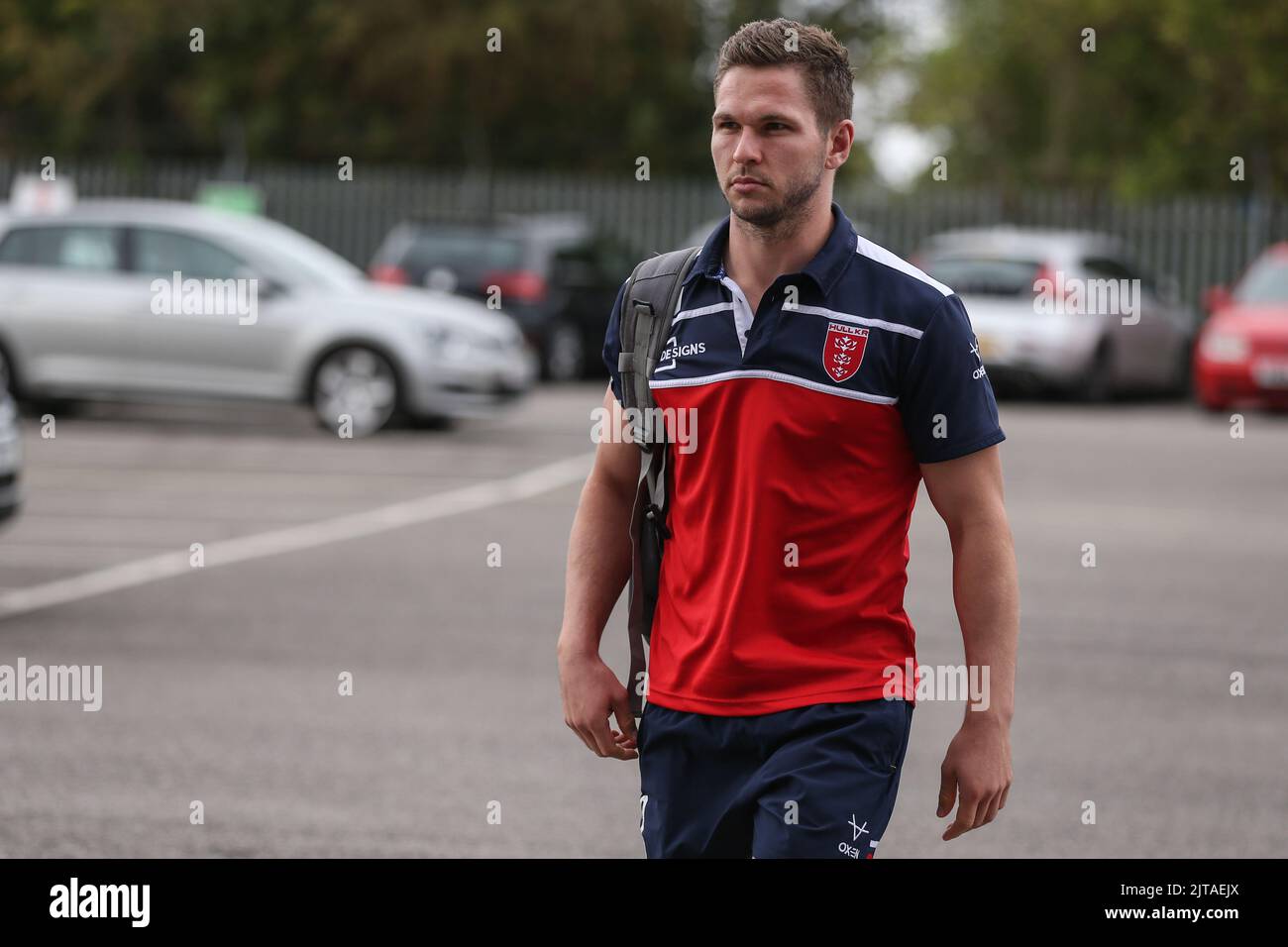 Matt Parcell #9 of Hull KR arrives at Sewell Group Craven Park Stock ...