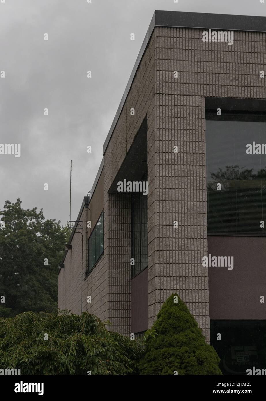 A vertical shot of the exterior of an office building. Taunton, US ...