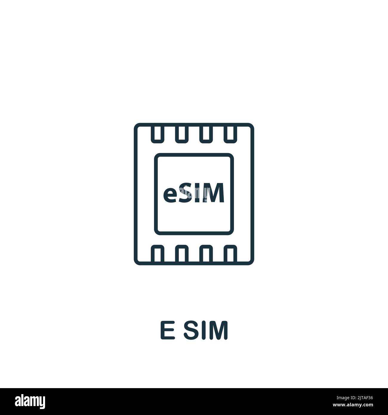 E Sim icon. Line simple icon for templates, web design and infographics ...