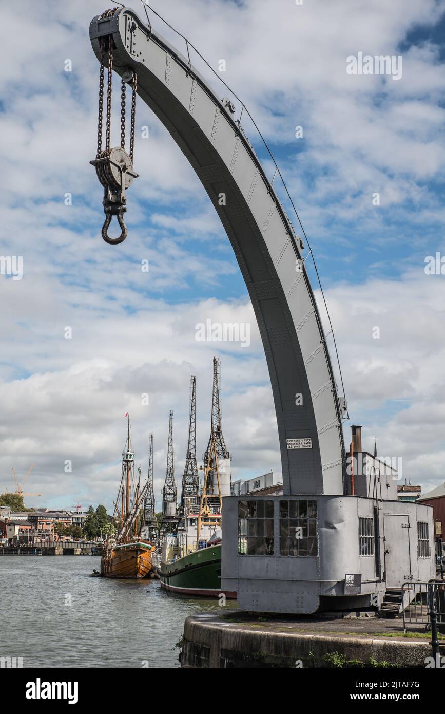 The historic Fairbairn Seam Crane at Bristol Docks, England Stock Photo ...