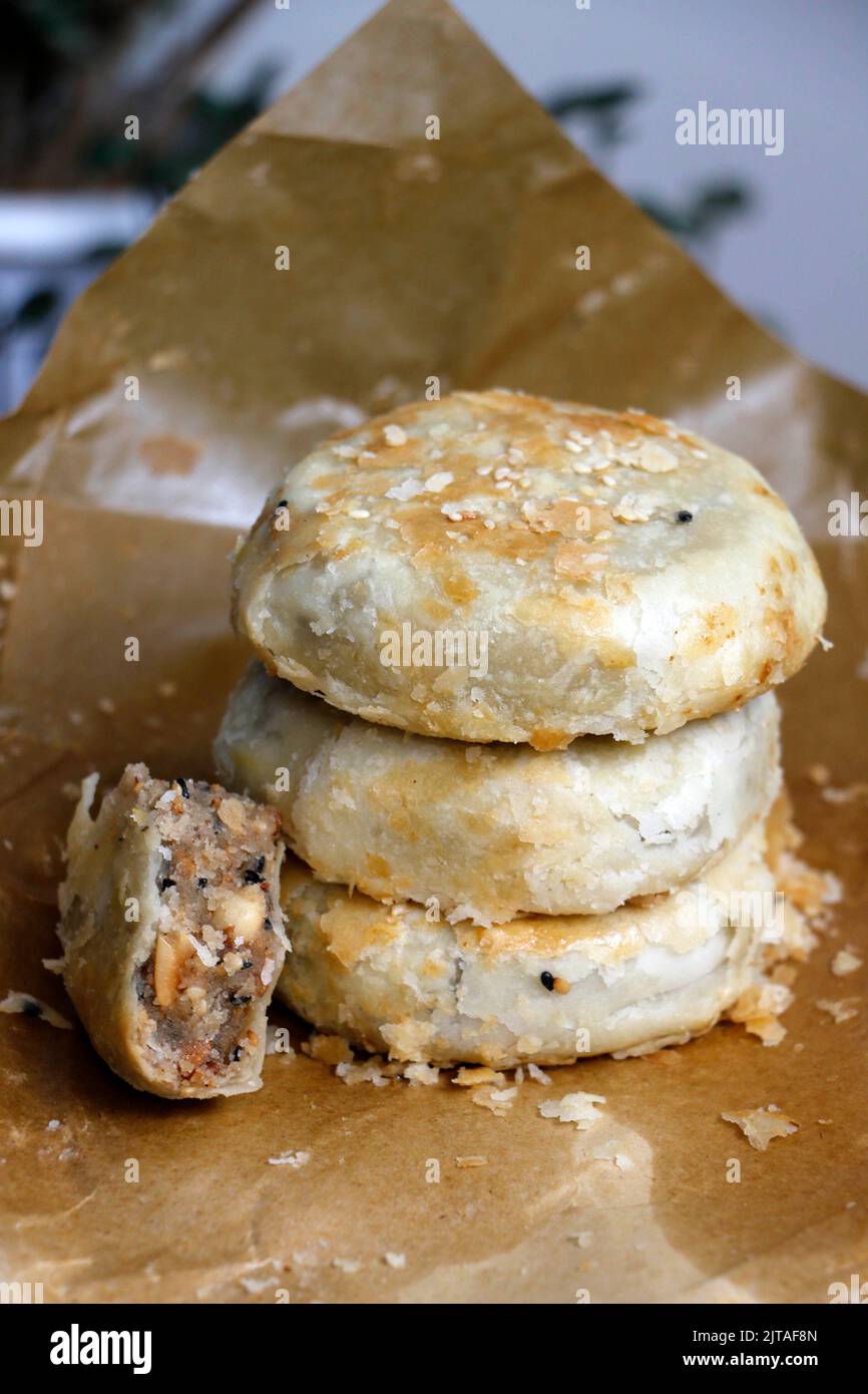BEIJING, CHINA - AUGUST 29, 2022 - A view of mooncakes bought online in ...