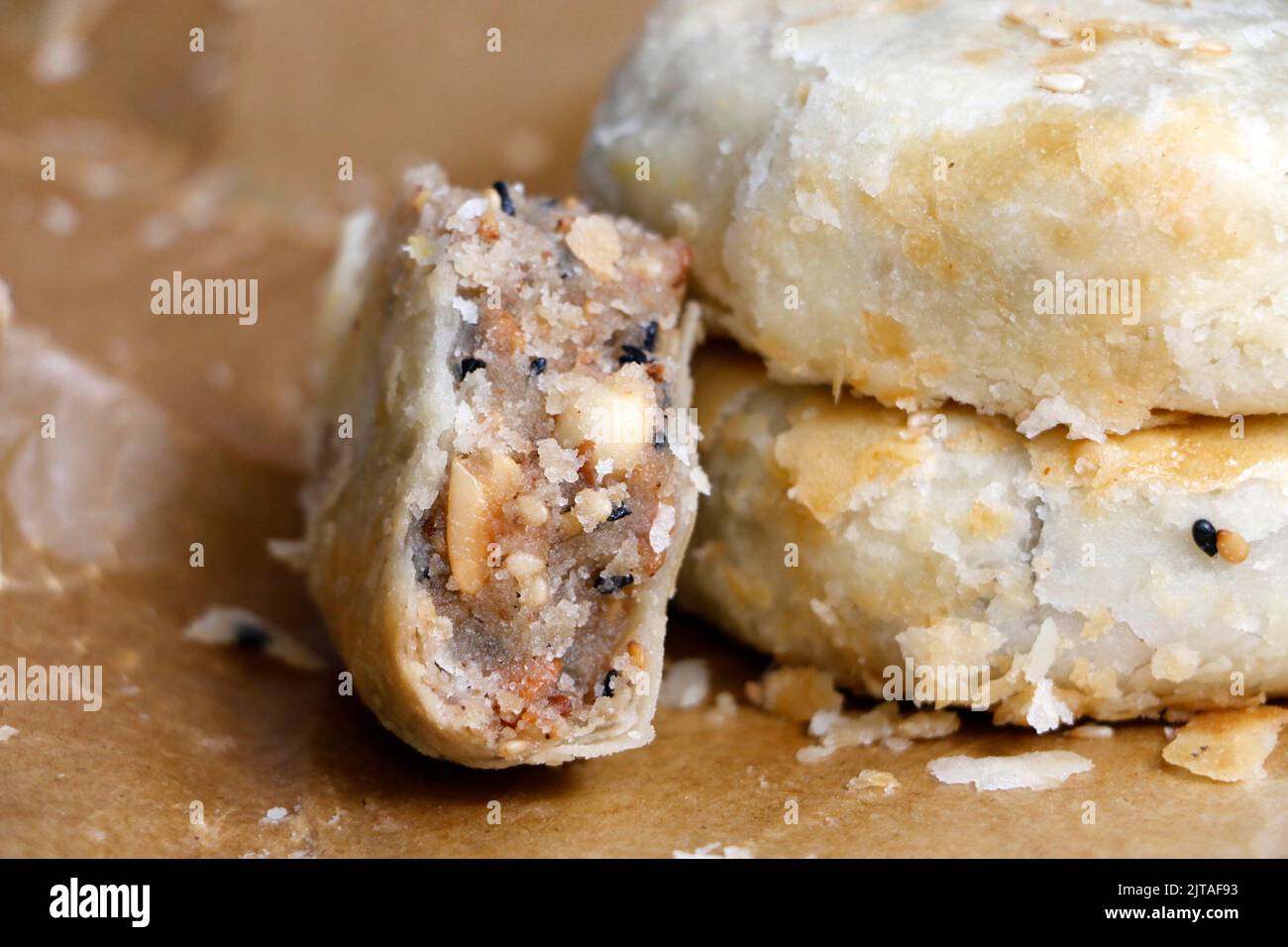 BEIJING, CHINA - AUGUST 29, 2022 - A view of mooncakes bought online in ...