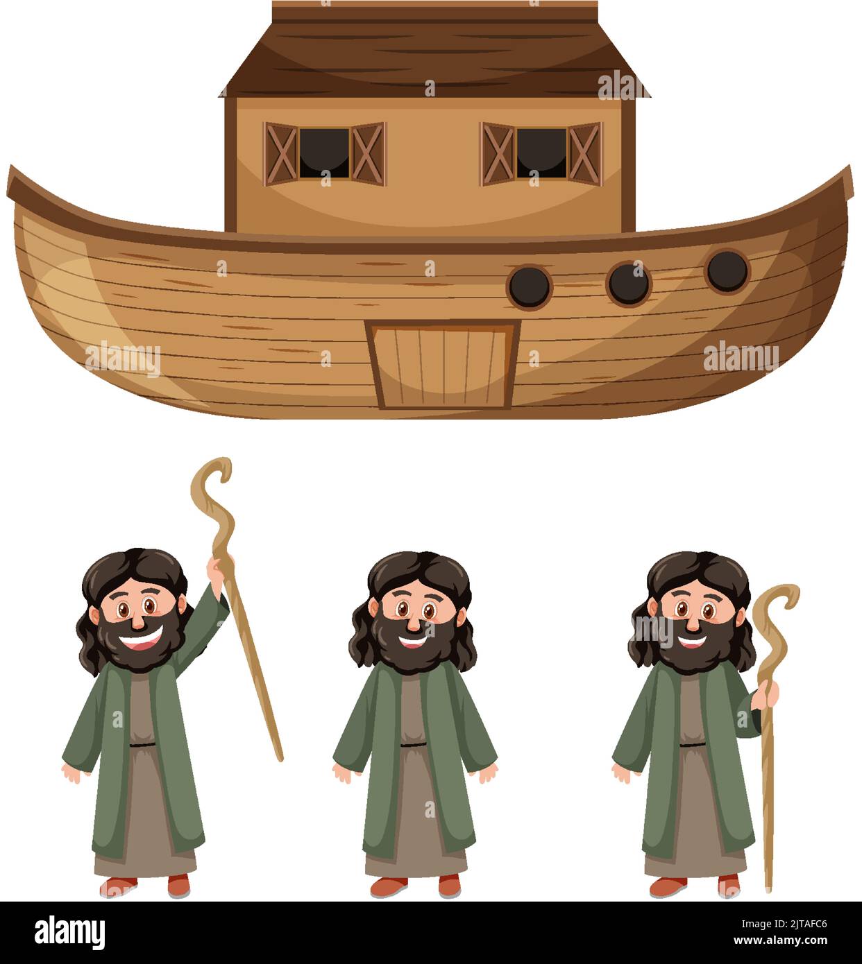 Noahs Ark and cartoon character set illustration Stock Vector Image & Art - Alamy