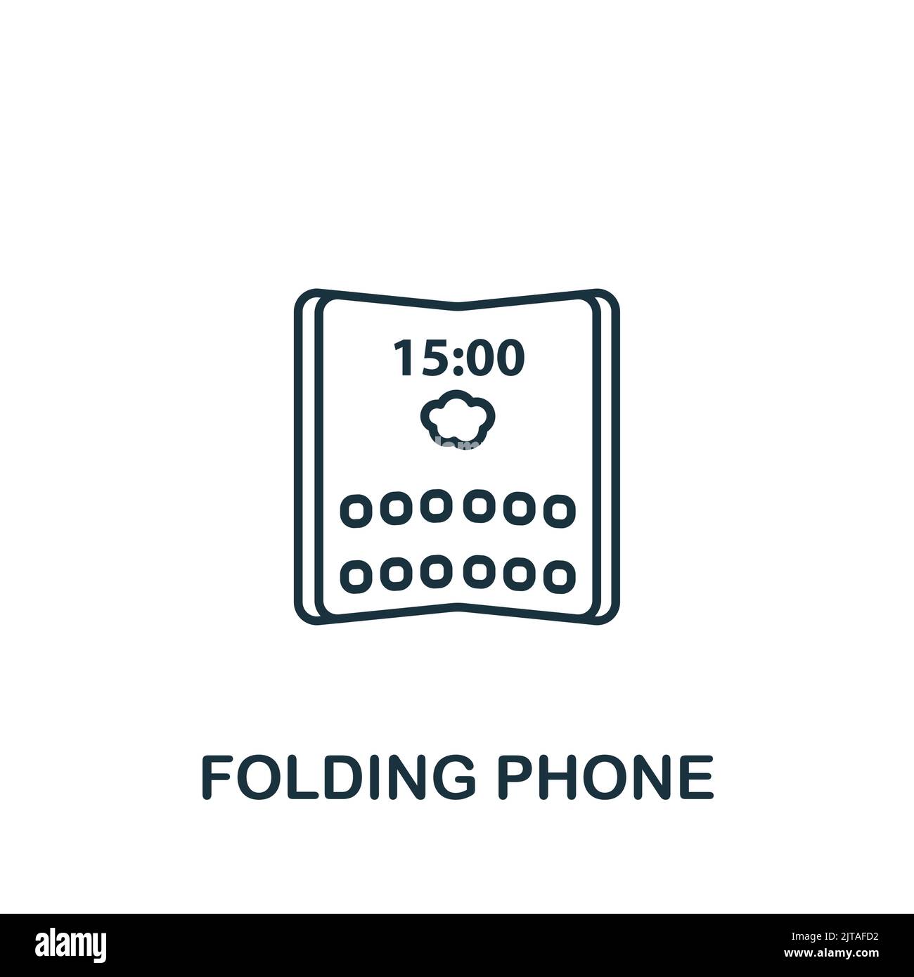 Folding Phone icon. Line simple icon for templates, web design and ...