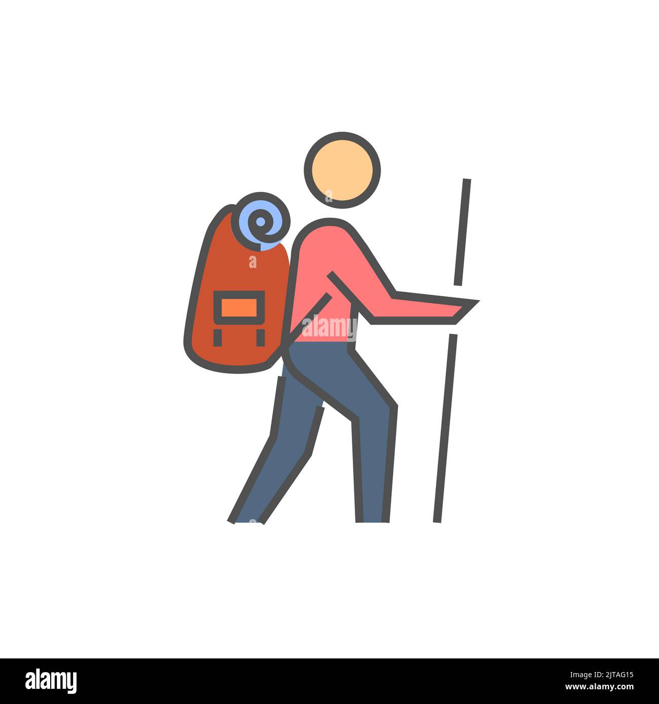 Backpacker Related Vector Filled Outline Icon Stock Vector Image & Art ...