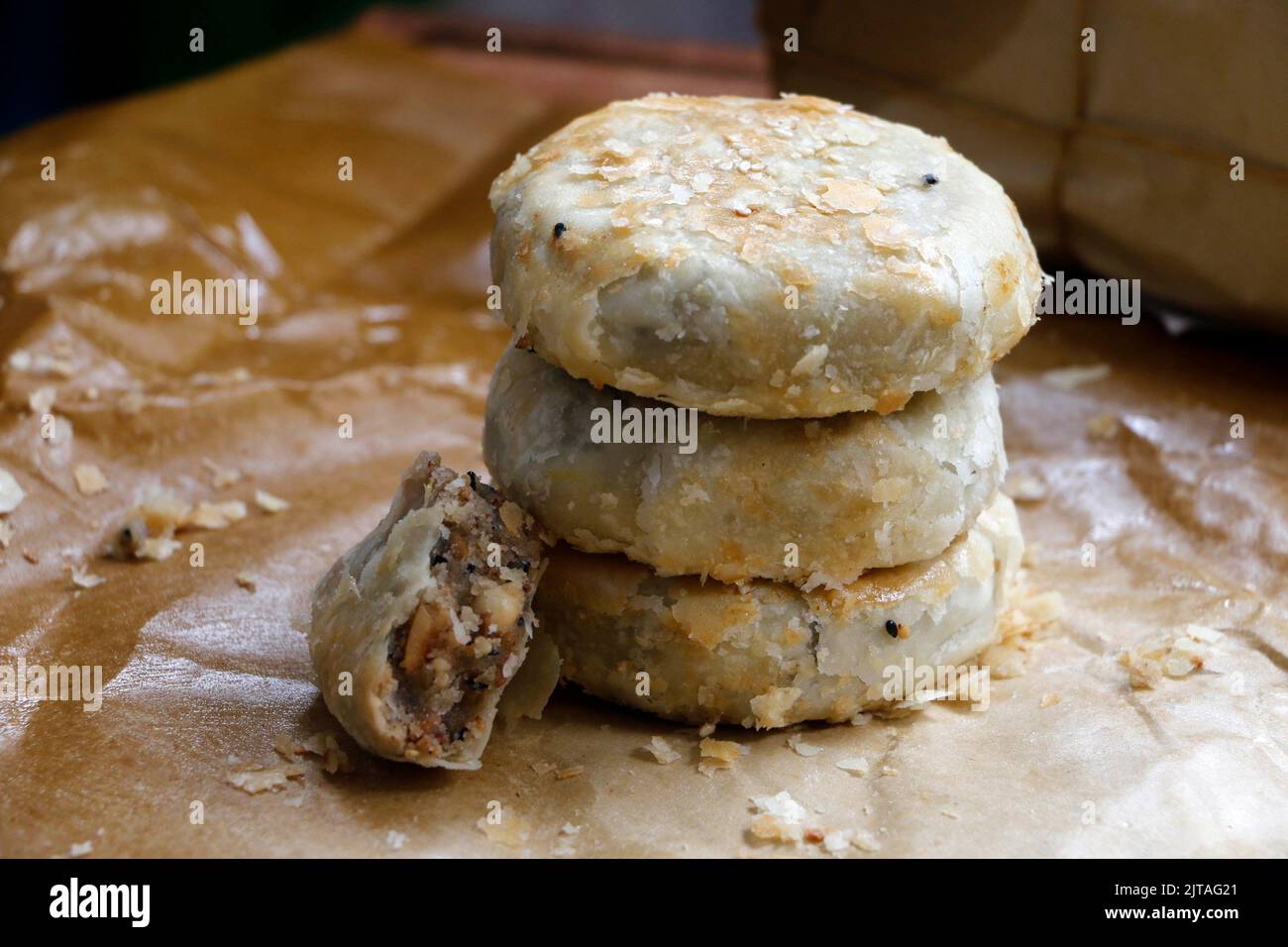BEIJING, CHINA - AUGUST 29, 2022 - A view of mooncakes bought online in ...