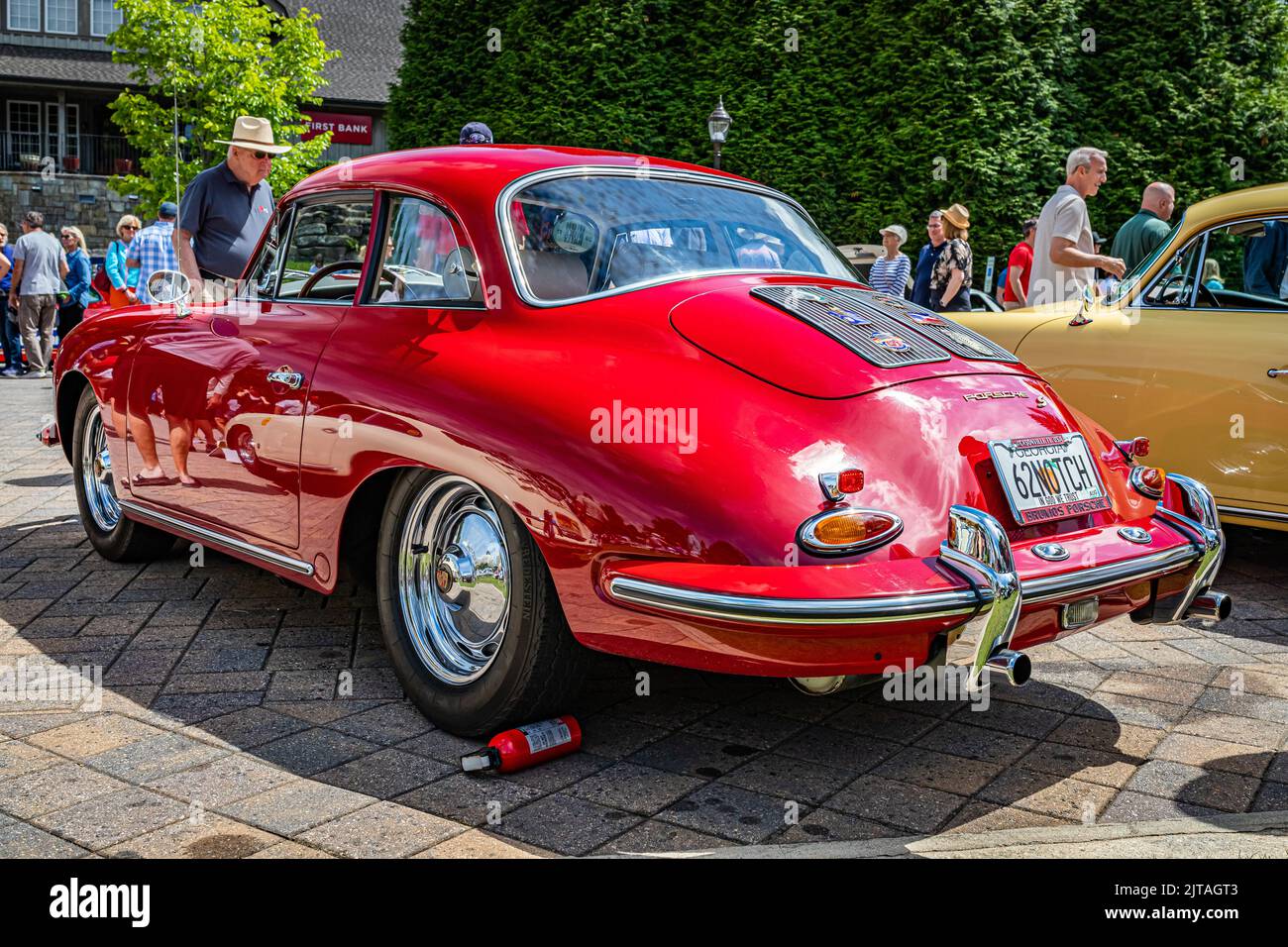 Highlands, NC - June 11, 2022: Low perspective rear corner view of a ...