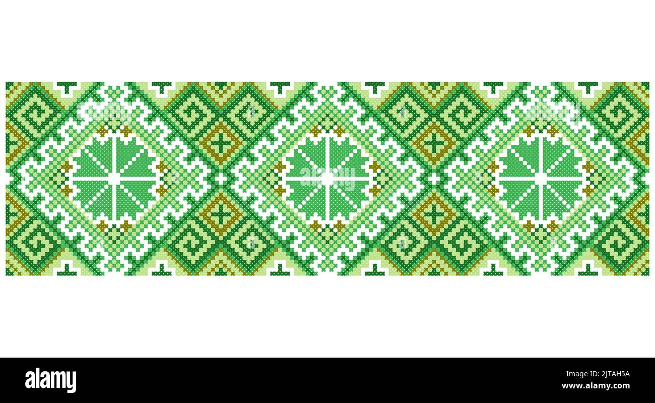 Embroidered good like old handmade cross-stitch ethnic Ukraine pattern ...