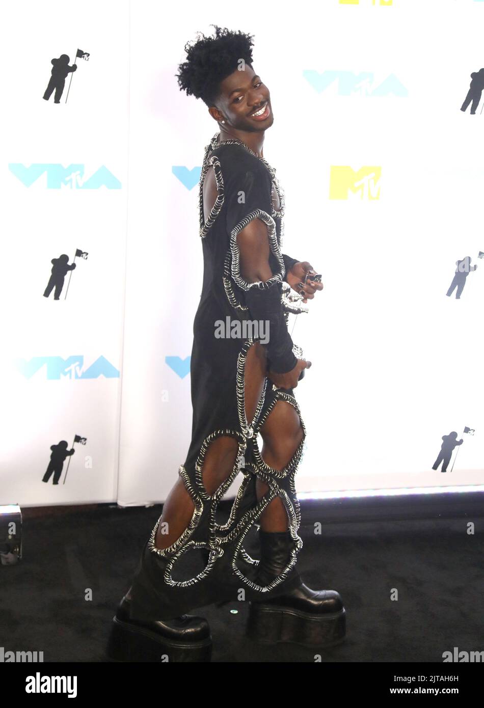 August 28, 2022, Newark, New York, USA: LIL NAS X poses for photos in ...