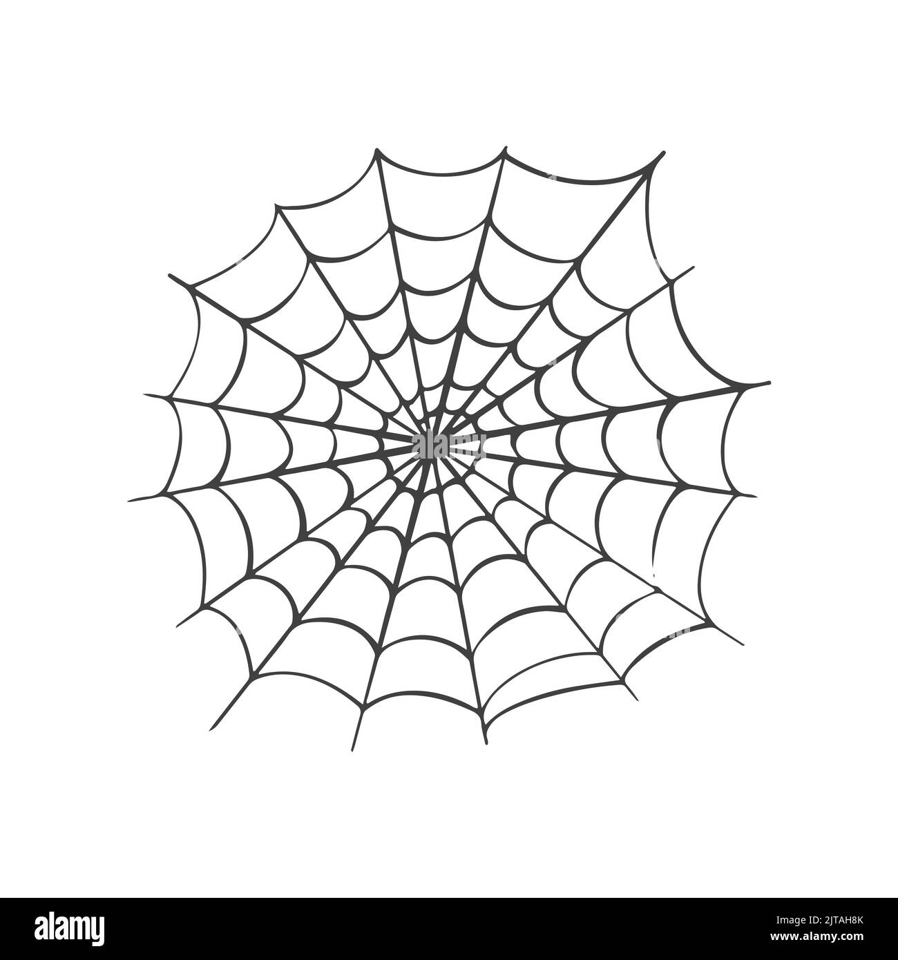 Vector Spider web icon drawn in one line on white for halloween Stock ...