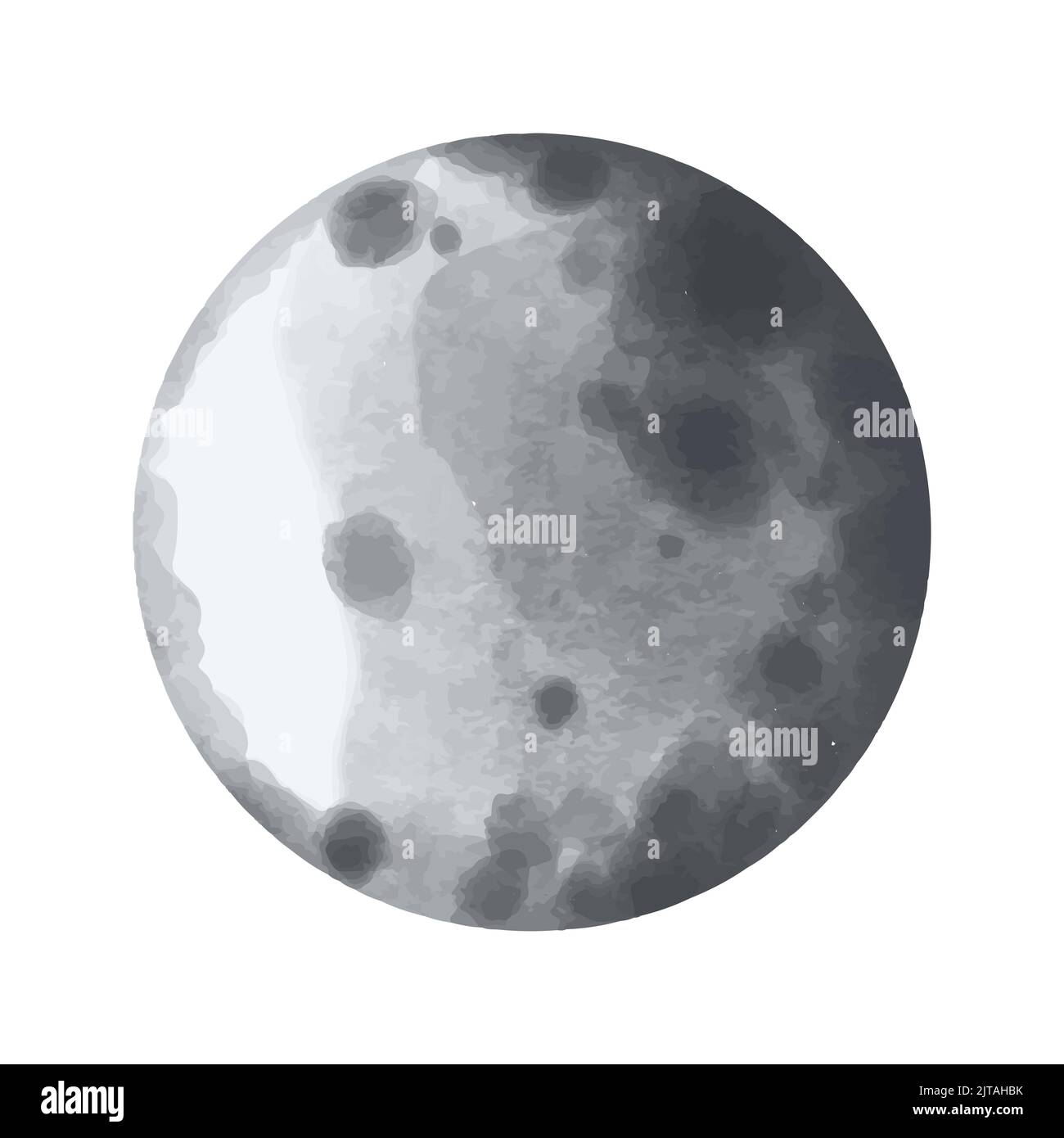Vector Moon painted in watercolor. Space illustration Stock Vector ...