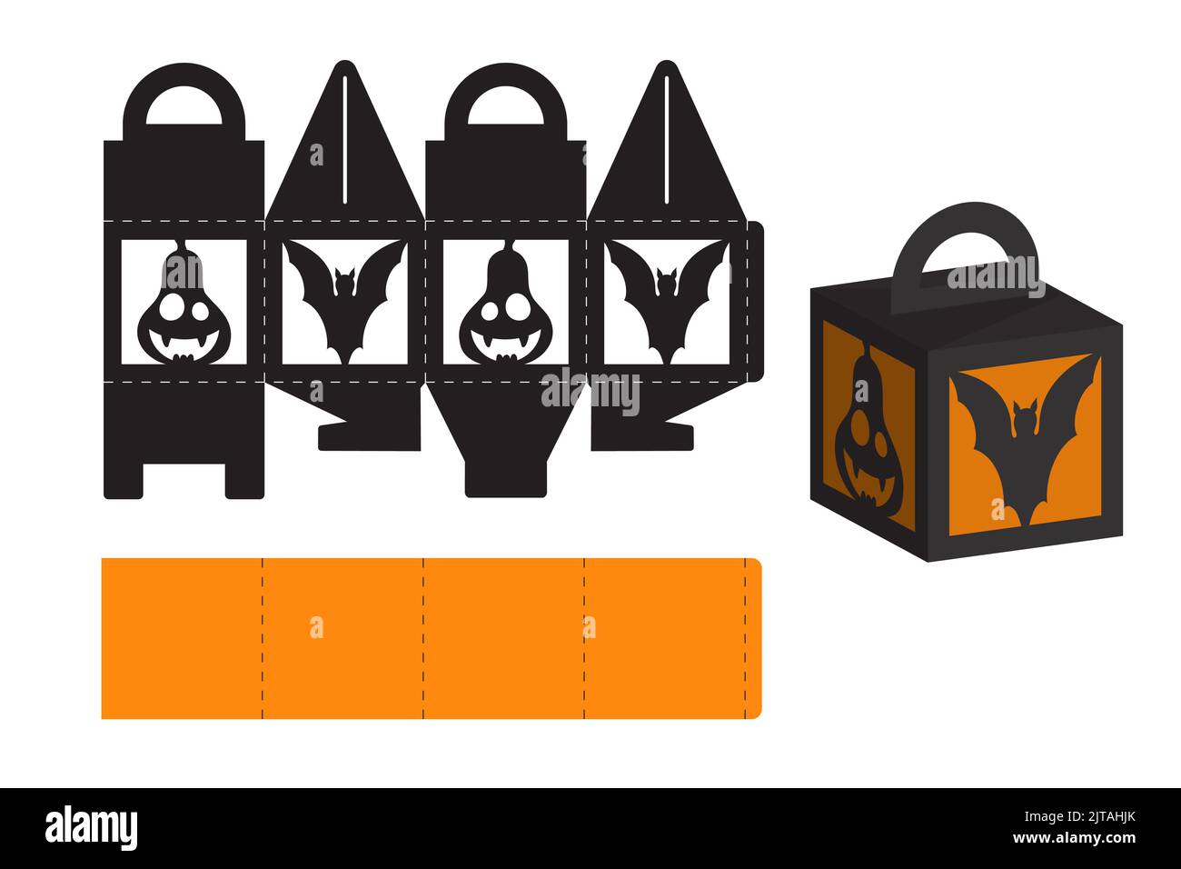 Happy Halloween treat box. Gift party favor box for sweets, candies ...