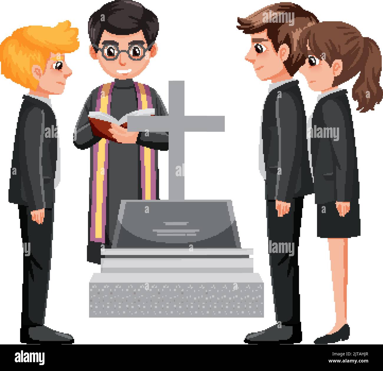People in funeral ceremony illustration Stock Vector Image & Art - Alamy