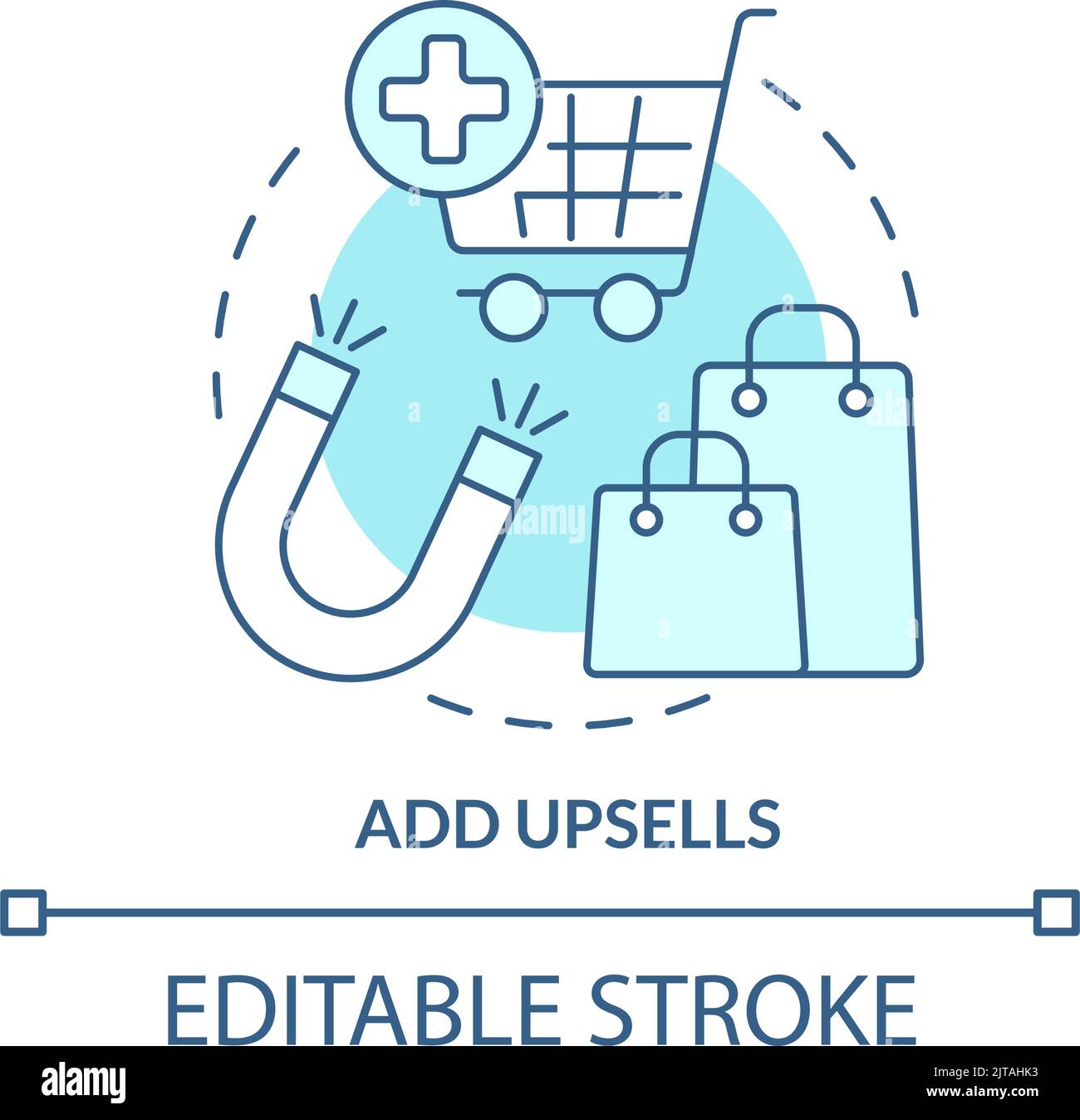 Add upsells turquoise concept icon Stock Vector Image & Art - Alamy