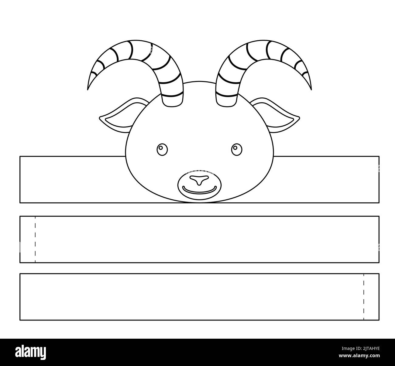 Printable goat paper crown. Diy cut party ribbon template for birthday ...