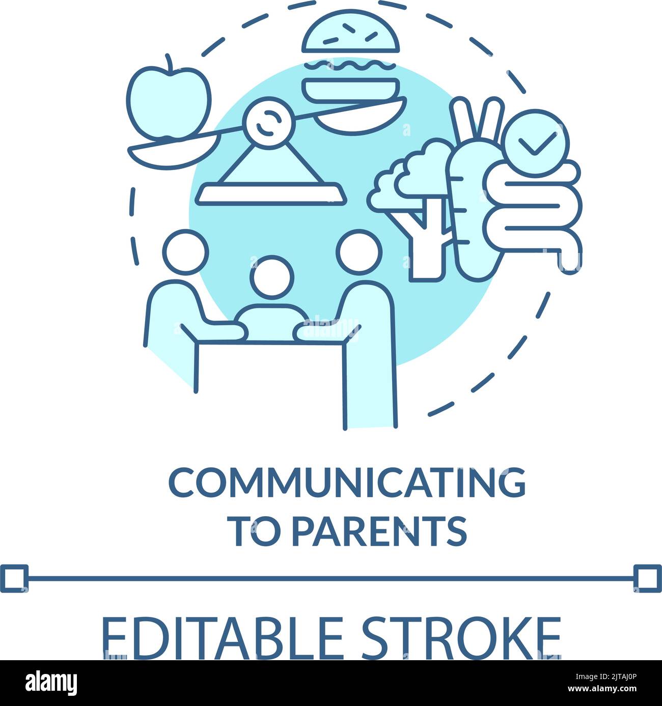 Communicating to parents turquoise concept icon Stock Vector Image ...