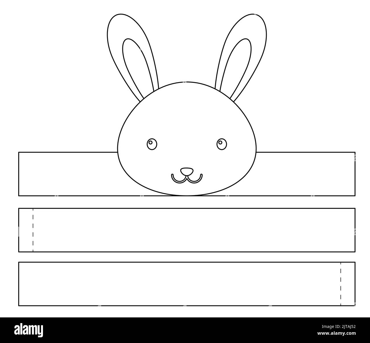 Printable hare paper crown. Diy cut party ribbon template for birthday ...