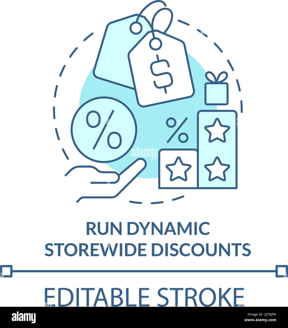 Run dynamic storewide discounts turquoise concept icon Stock Vector ... Run dynamic storewide discounts turquoise concept icon Stock Vector ...