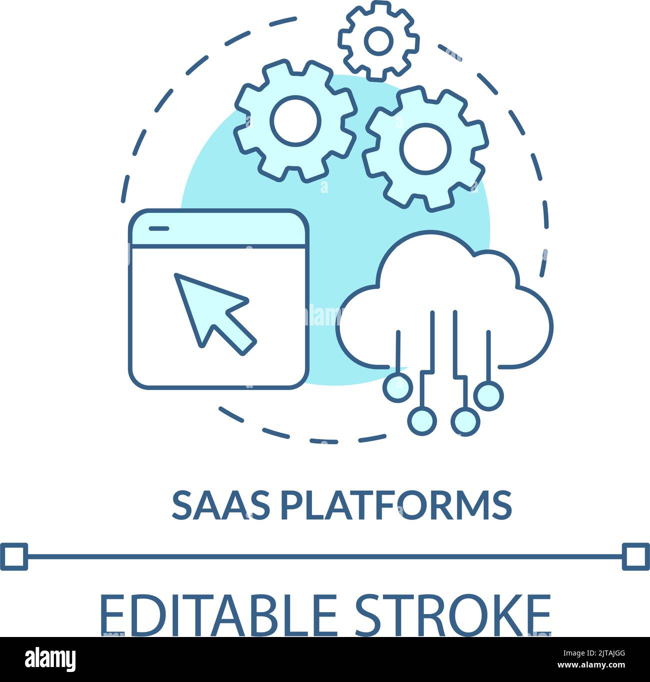 SaaS platforms turquoise concept icon Stock Vector Image & Art - Alamy