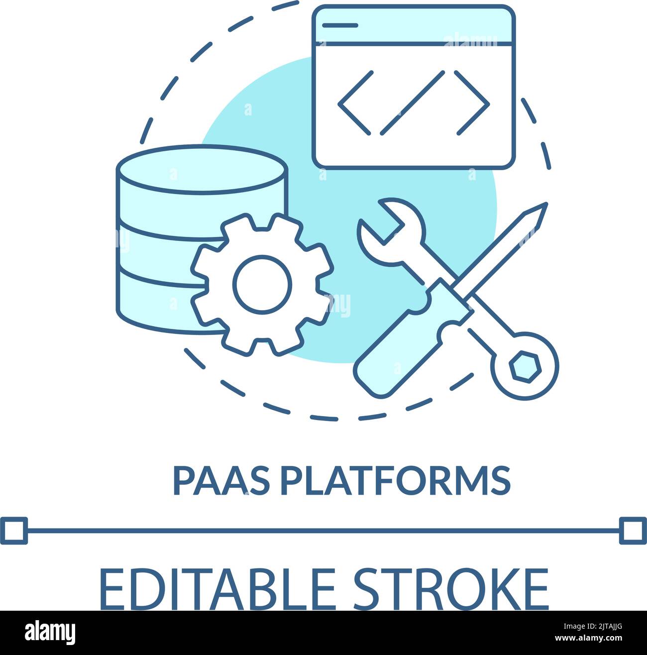 PaaS platforms turquoise concept icon Stock Vector Image & Art - Alamy