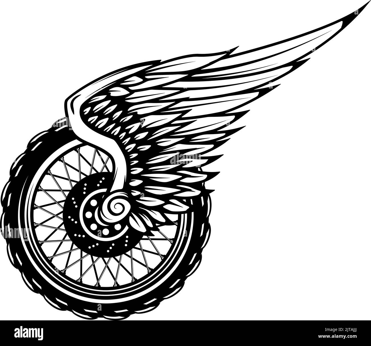 Winged wheel symbol Black and White Stock Photos & Images - Alamy
