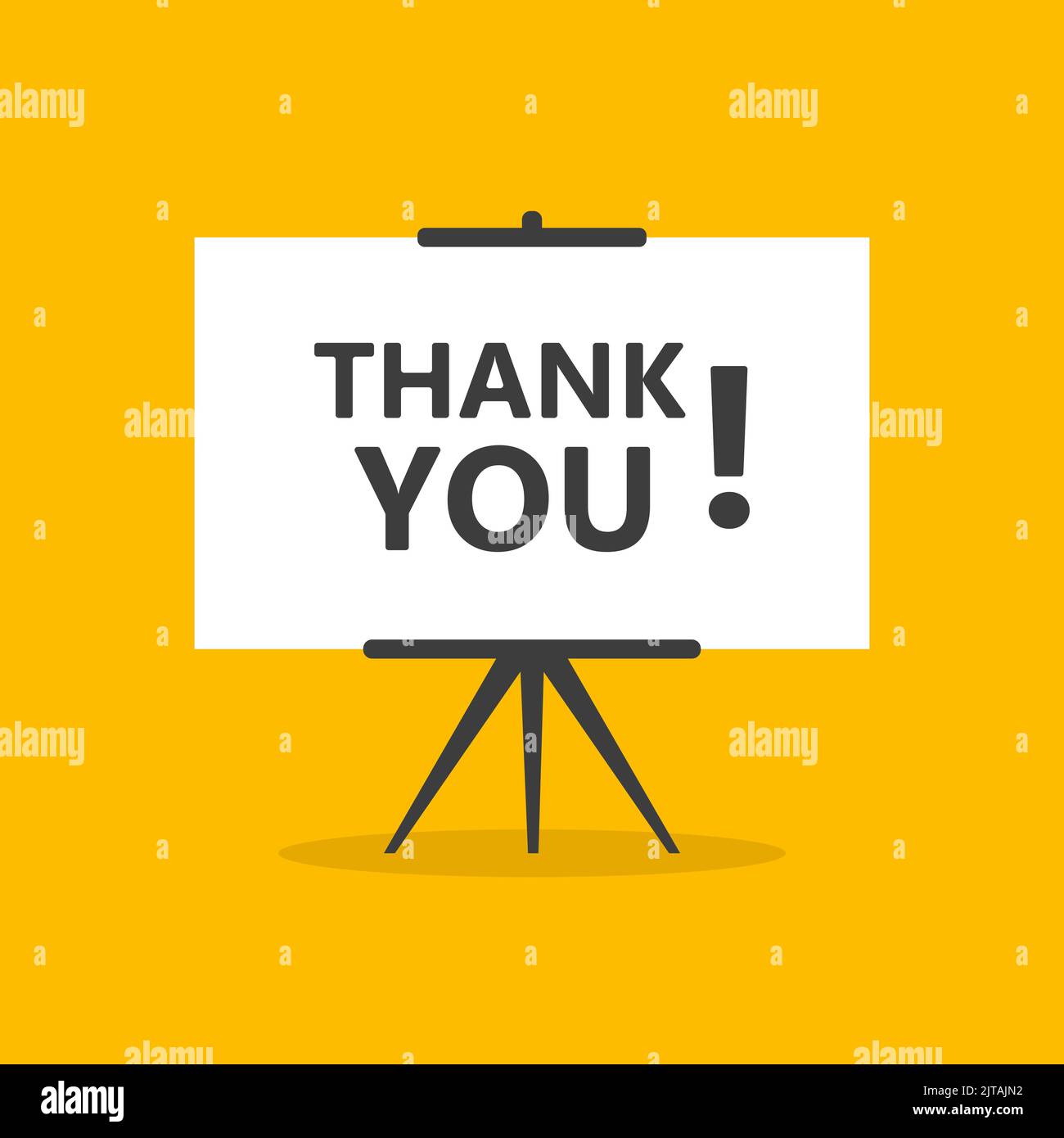 Thank you presentation whiteboard sign on yellow background for ...