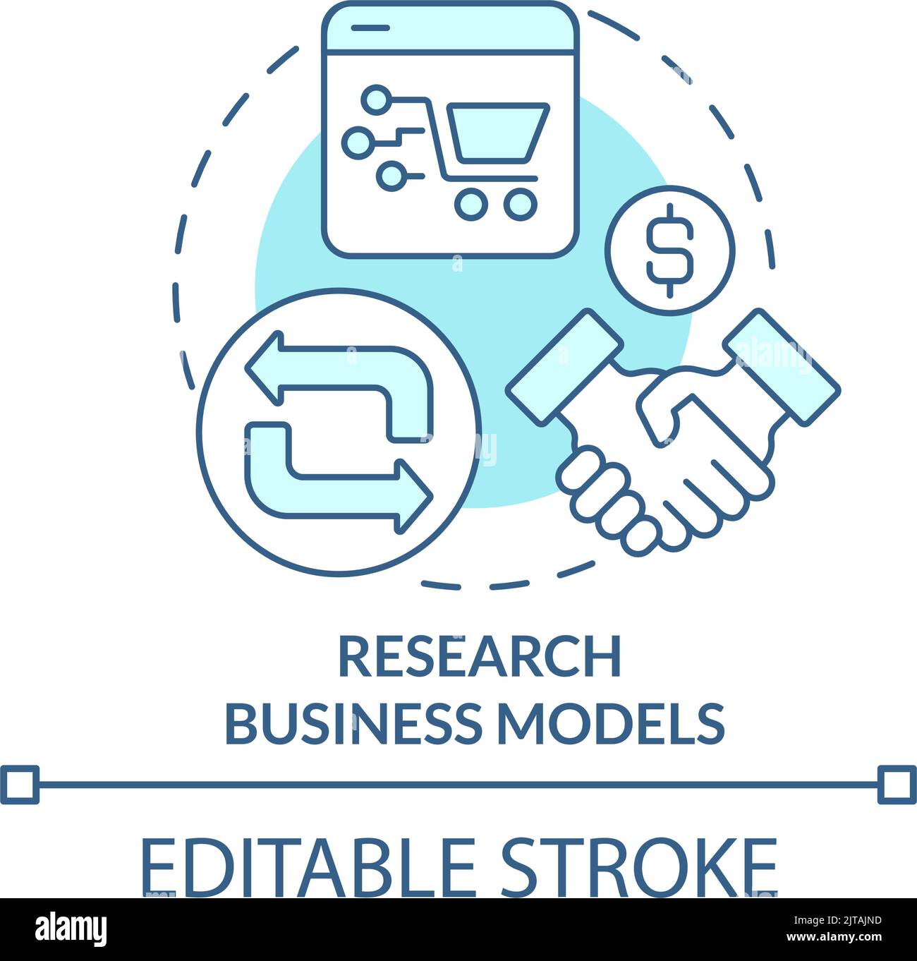 Research business models turquoise concept icon Stock Vector Image ...