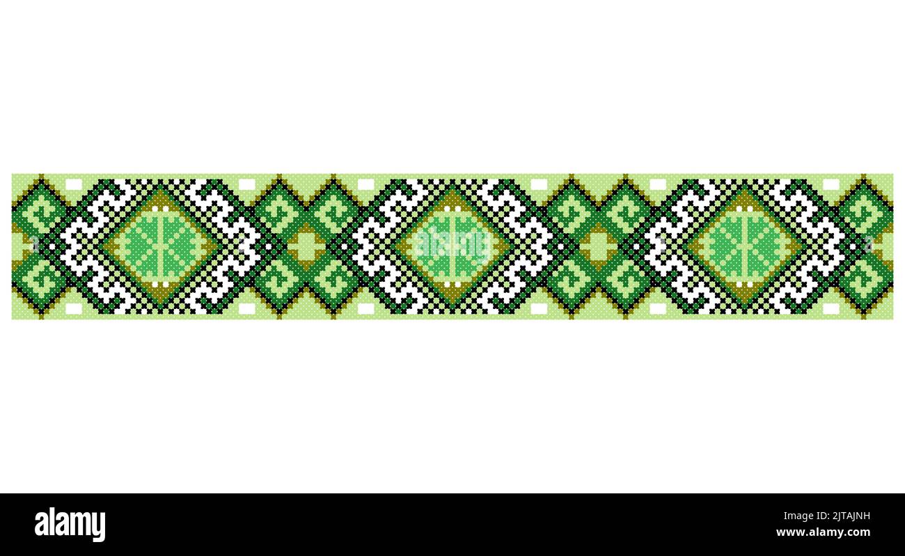 Embroidered good like old handmade cross-stitch ethnic Ukraine pattern ...