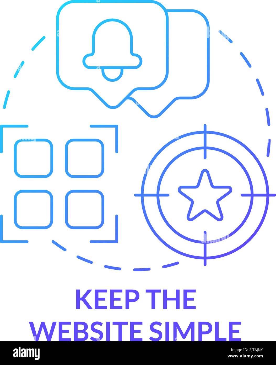 Keep website simple blue gradient concept icon Stock Vector Image & Art ...