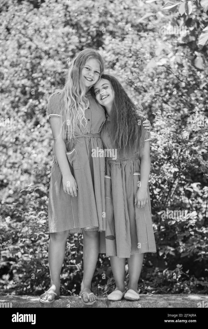 Two teen girls Black and White Stock Photos & Images - Alamy