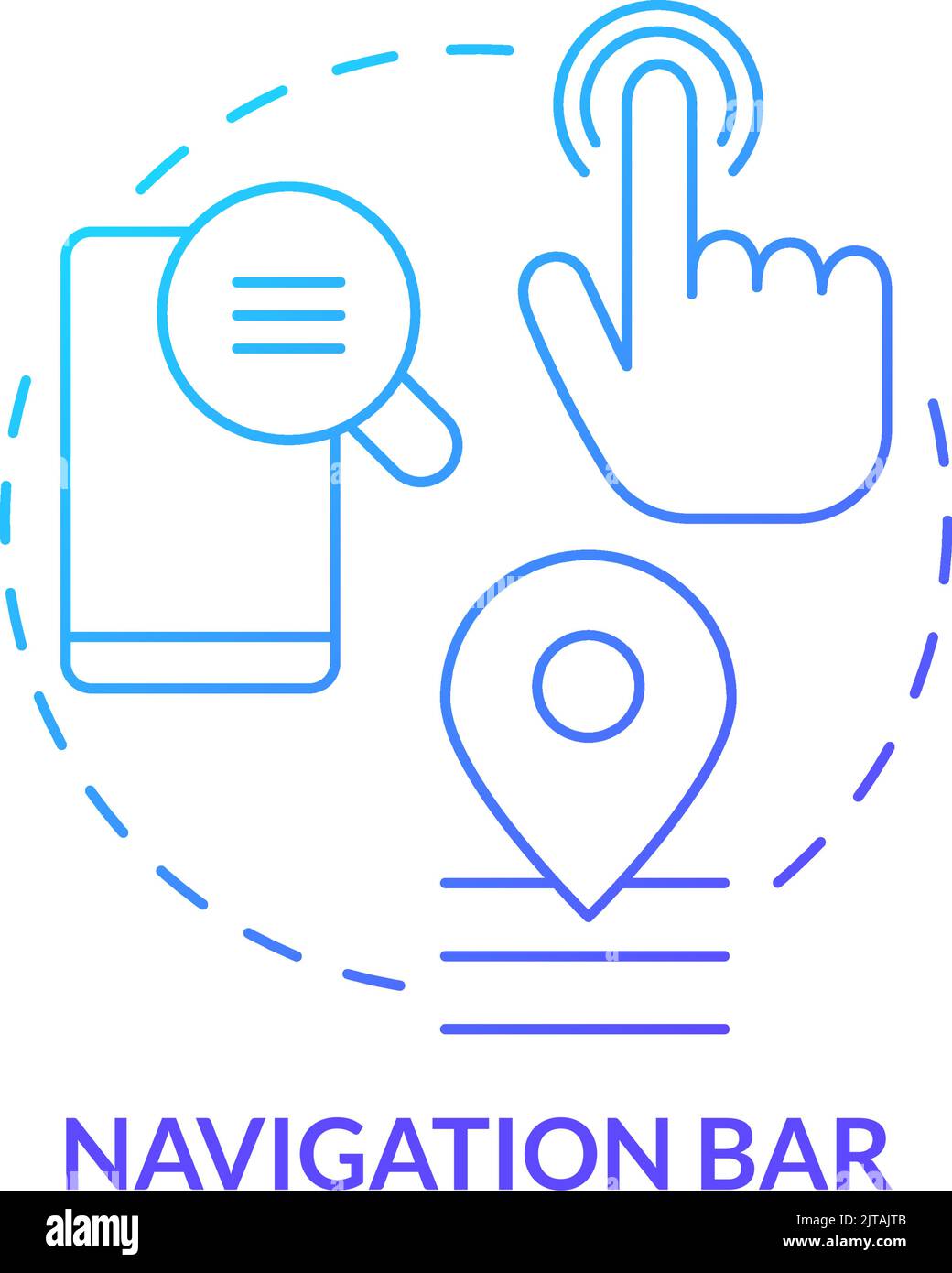 Navigation bar blue gradient concept icon Stock Vector Image & Art - Alamy