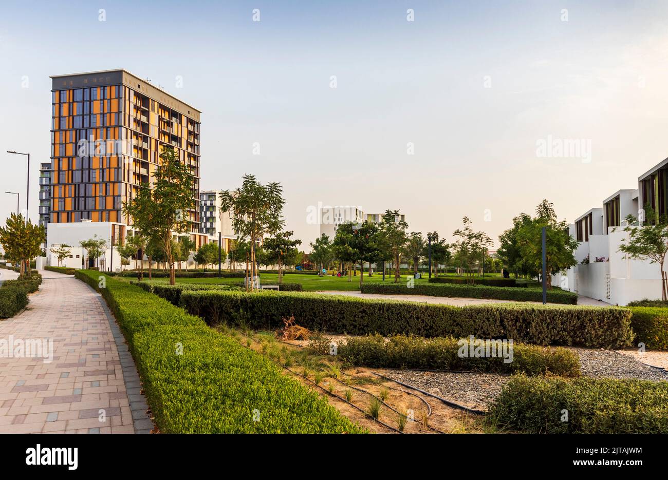 Dubai, UAE - 08.16.2022 - Buildings in The pulse residence, Dubai South ...