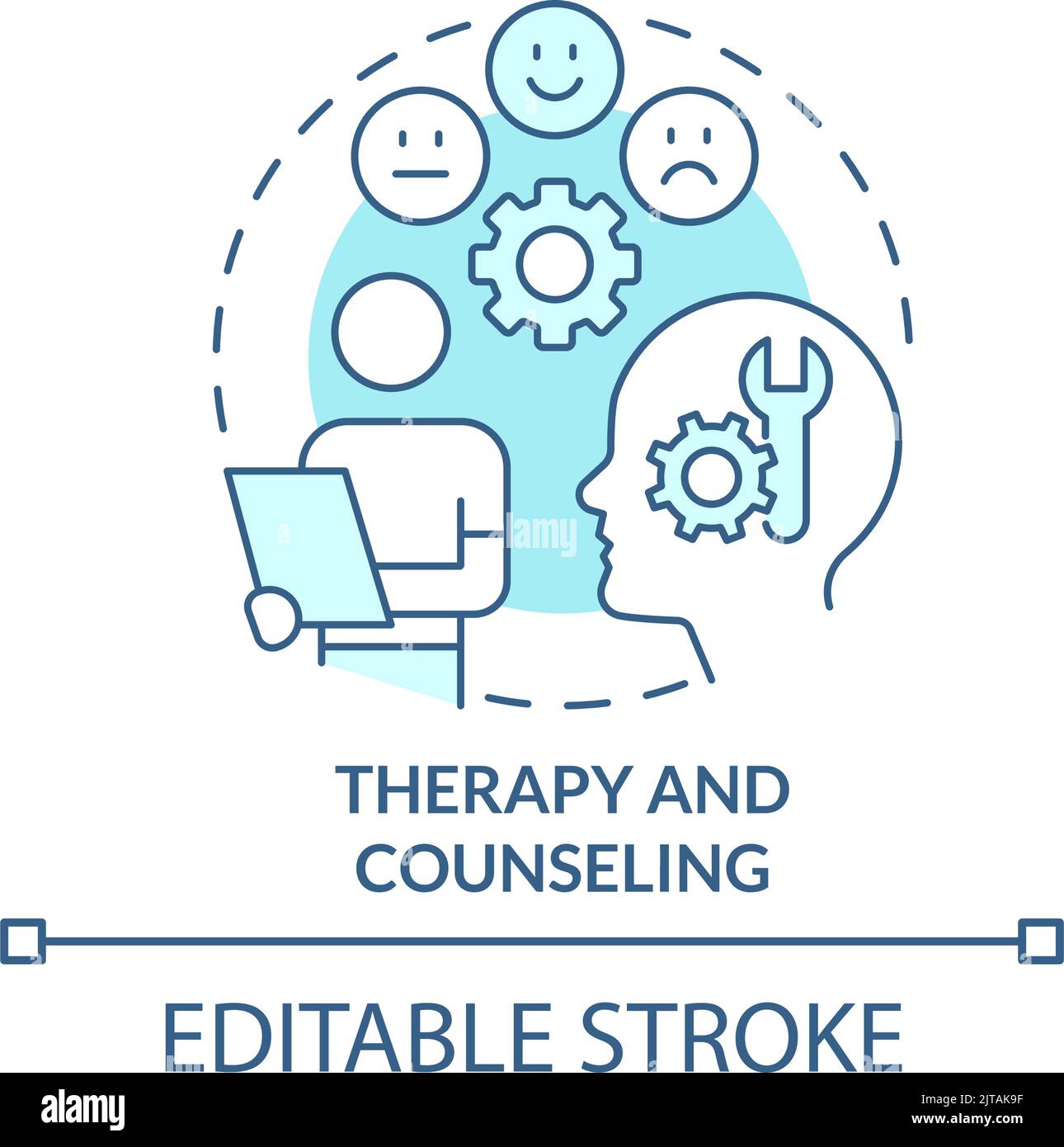 Therapy and counseling turquoise concept icon Stock Vector Image & Art ...