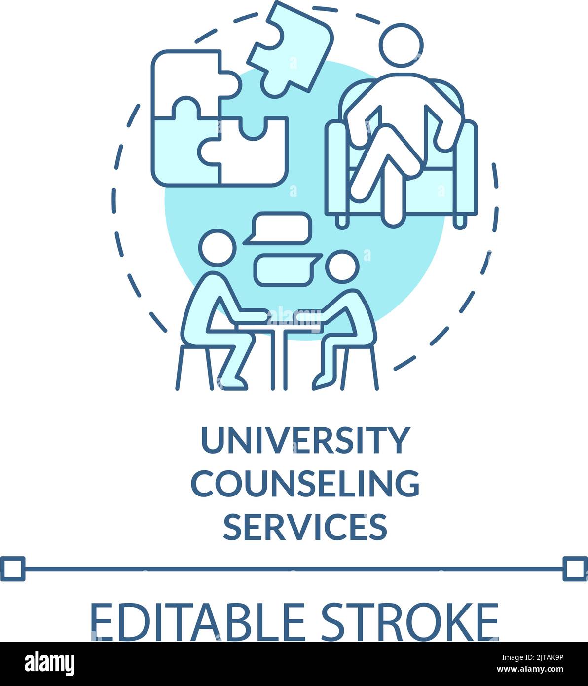 University counseling services turquoise concept icon Stock Vector ...