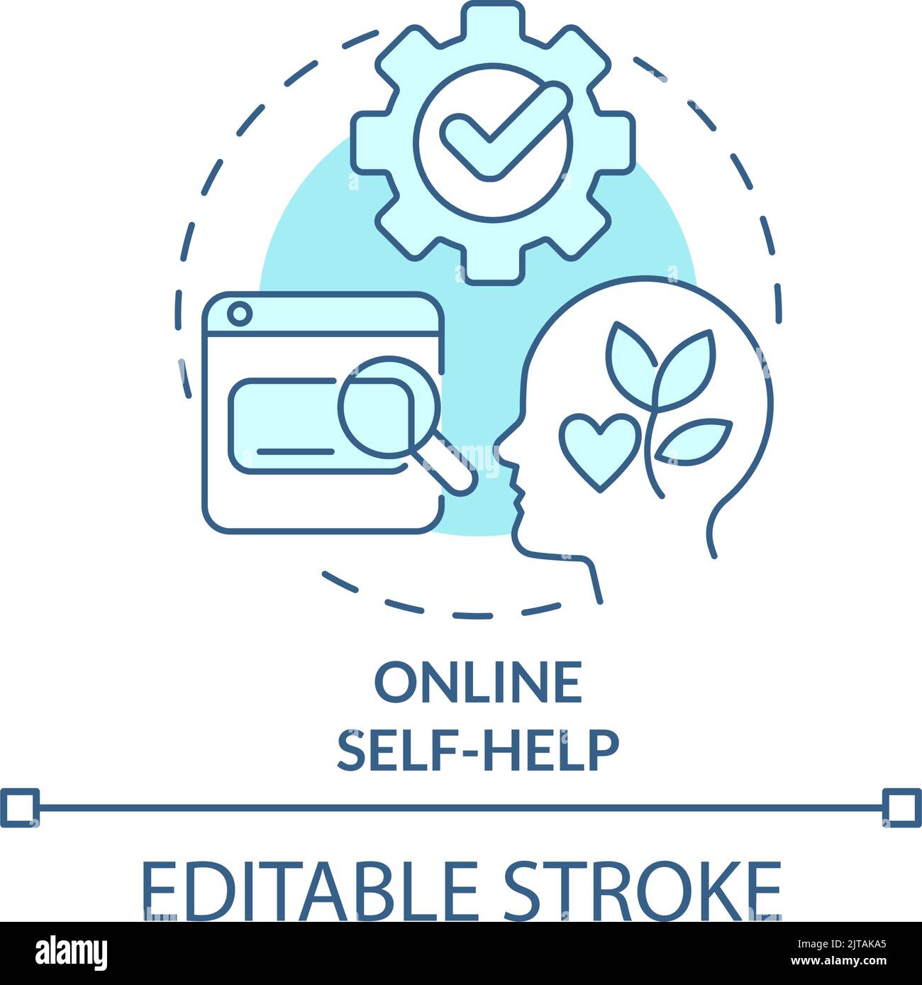 Online self-help turquoise concept icon Stock Vector Image & Art - Alamy