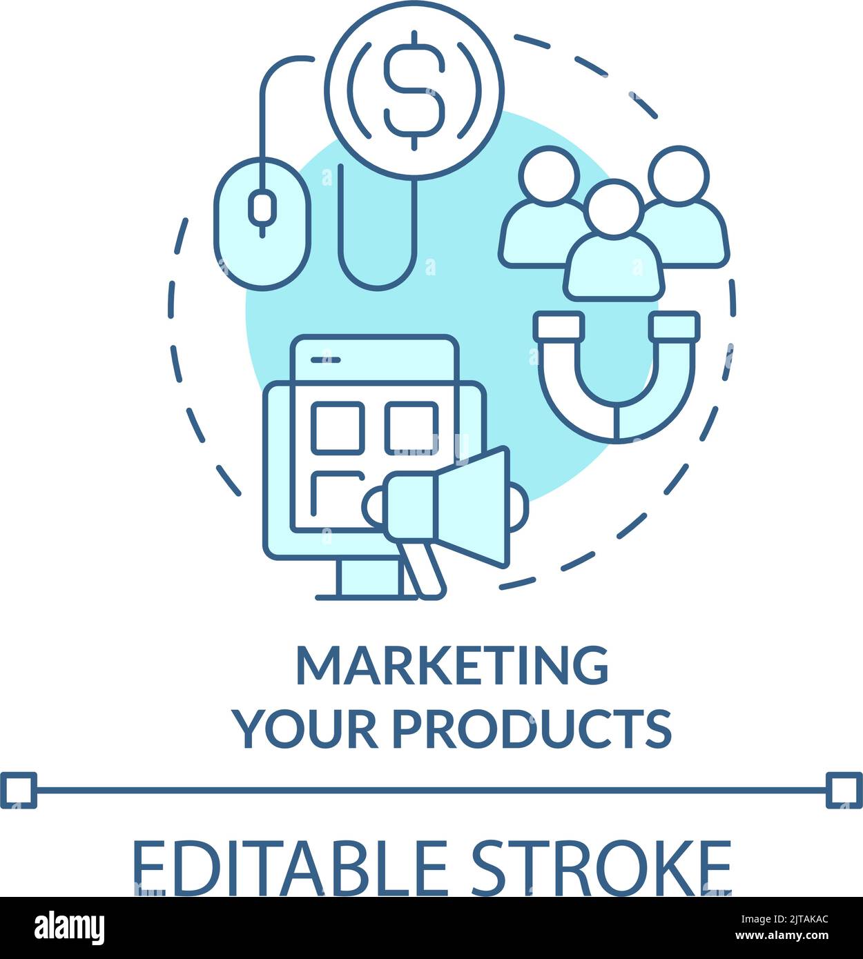 Marketing your products turquoise concept icon Stock Vector Image & Art ...