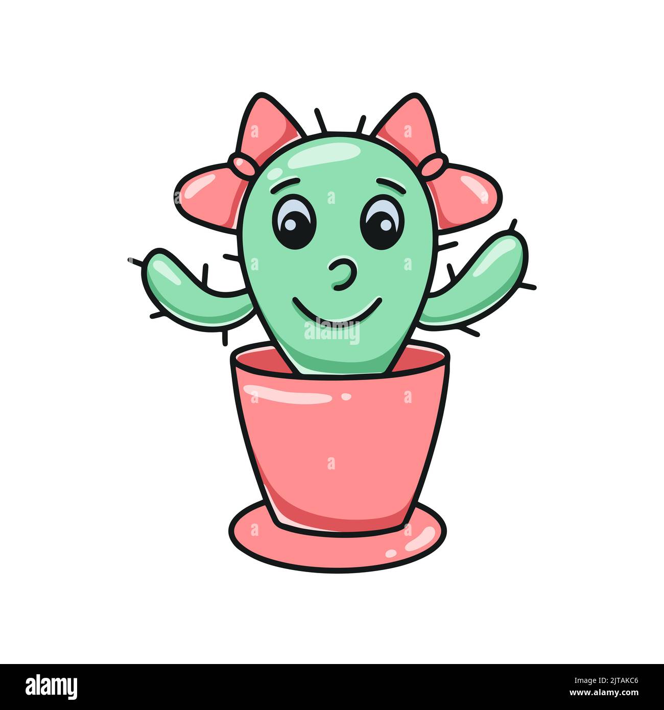 Character cactus girl with bows Stock Vector Image & Art - Alamy
