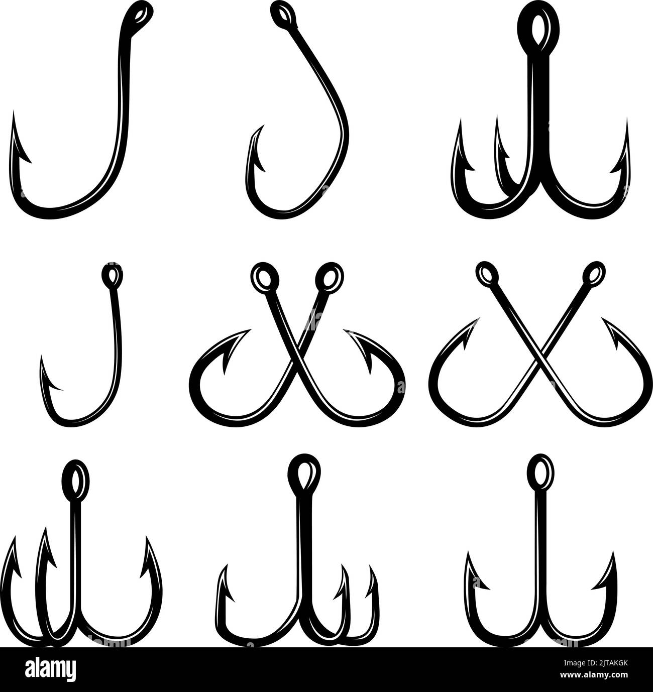 Crossed fish hooks Stock Vector Images - Alamy