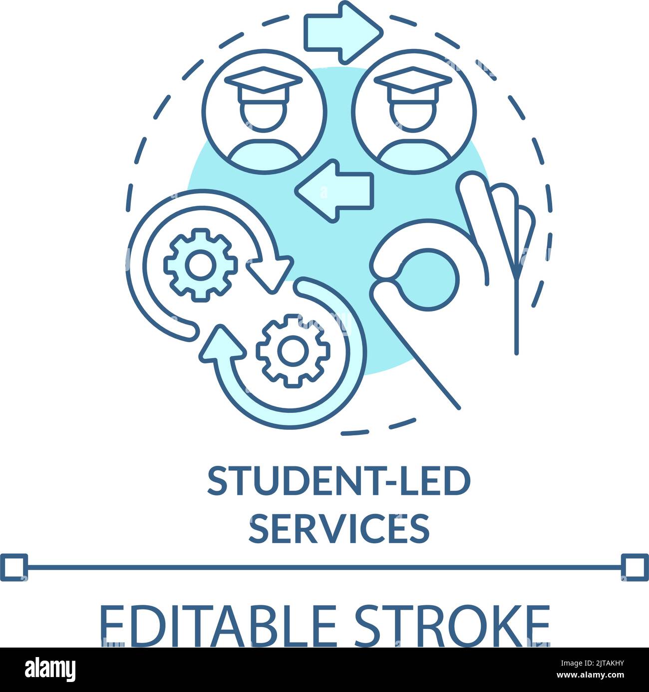 Student-led services turquoise concept icon Stock Vector Image & Art ...
